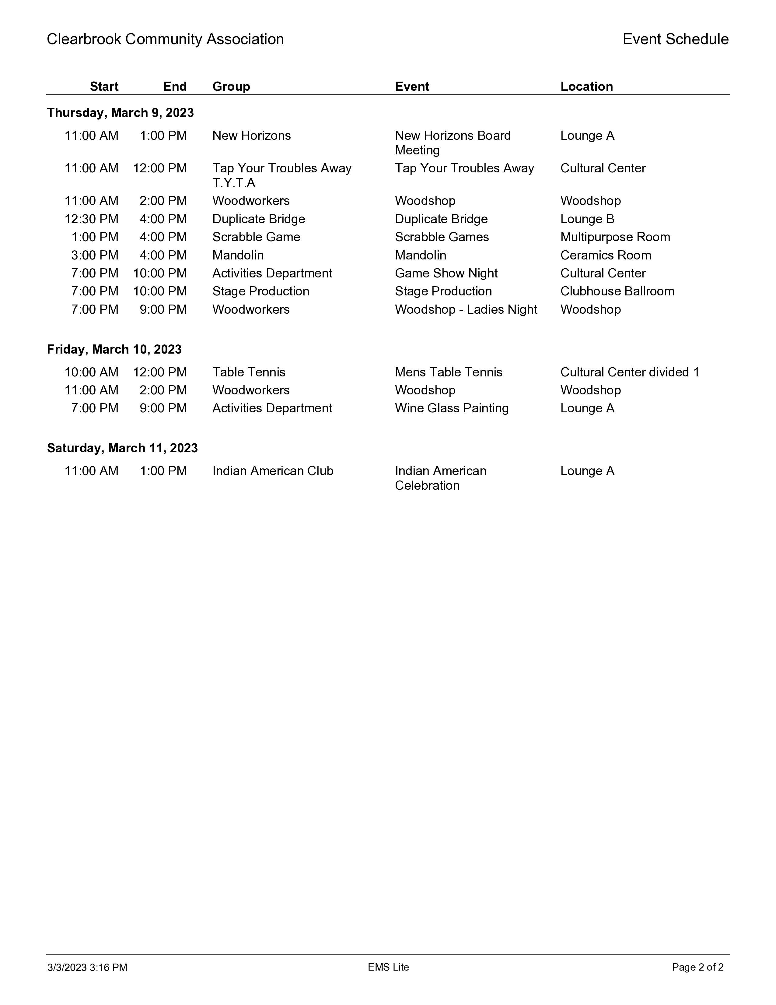 Clearbrook Community Association - Announcements - Lifestyle Updates ...