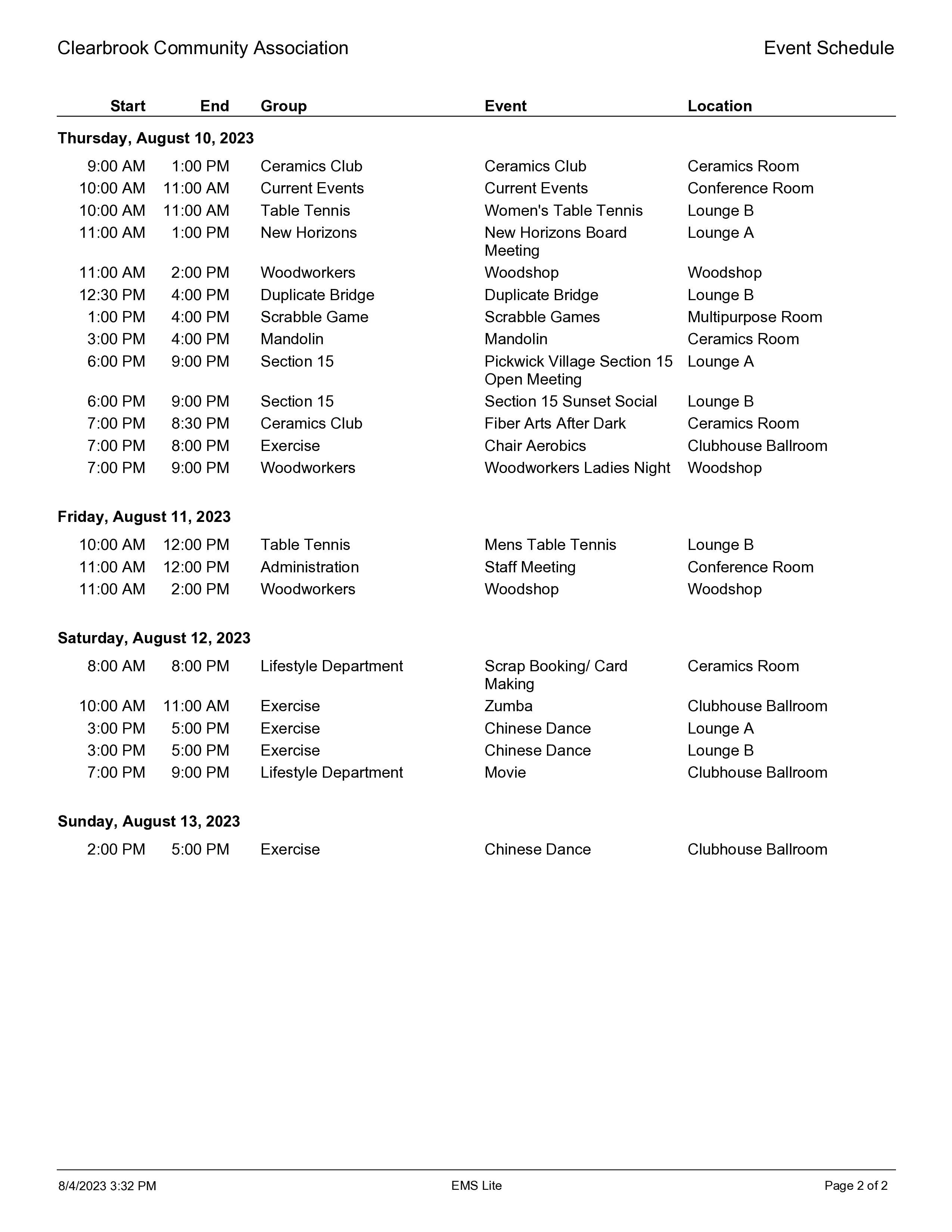 Clearbrook Community Association - Announcements - Lifestyle Updates ...